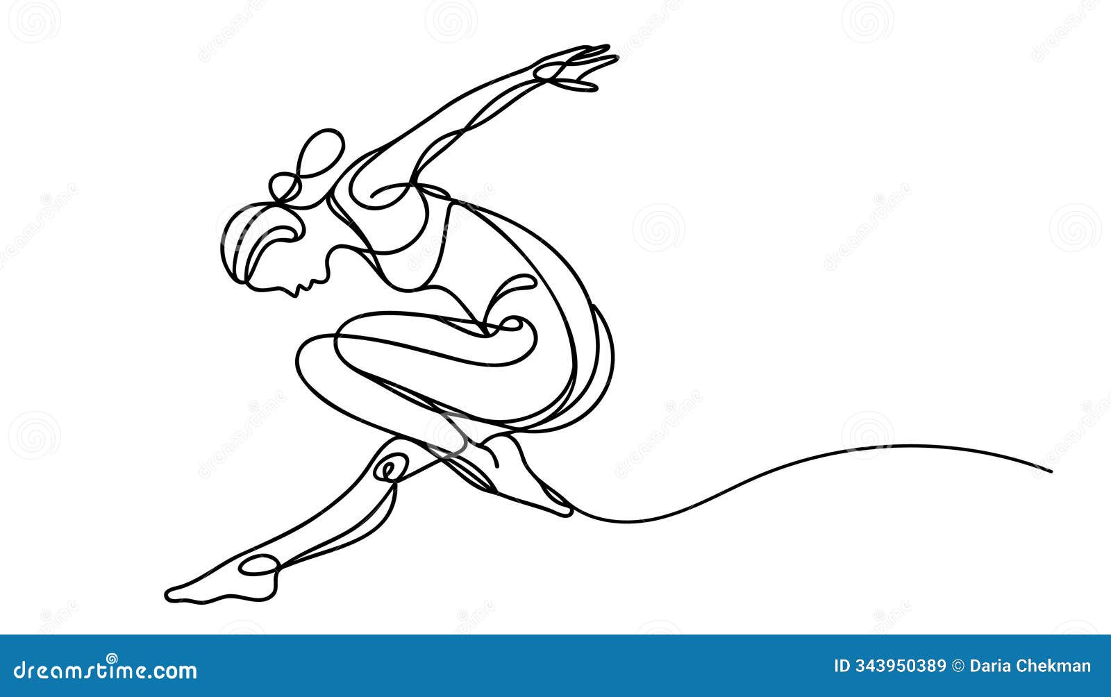 Dynamic Dancing One Continuous Single Line Hand Drawing Line Art. Stock ...