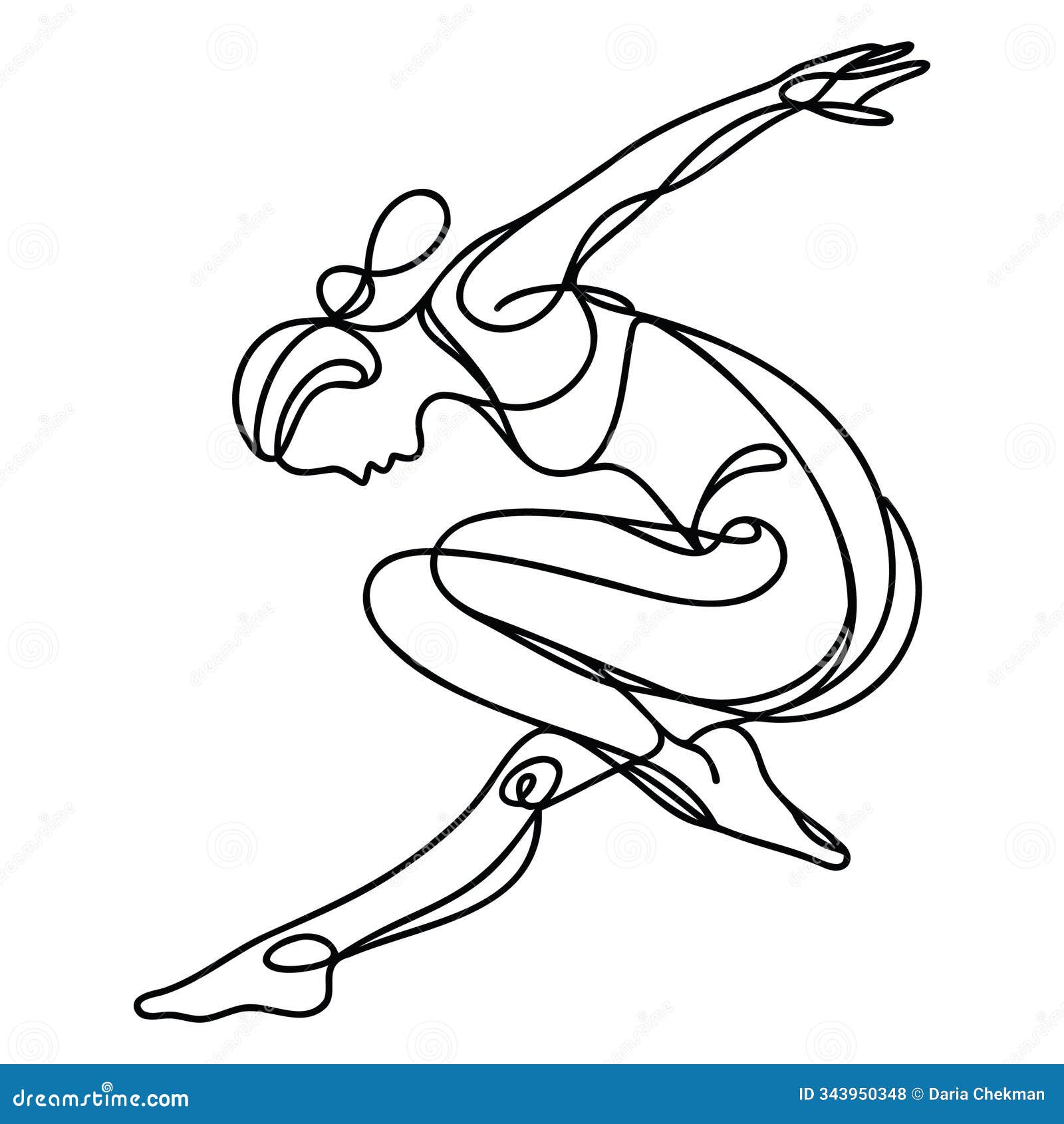 Dynamic Dancing One Continuous Single Line Hand Drawing Line Art. Stock ...
