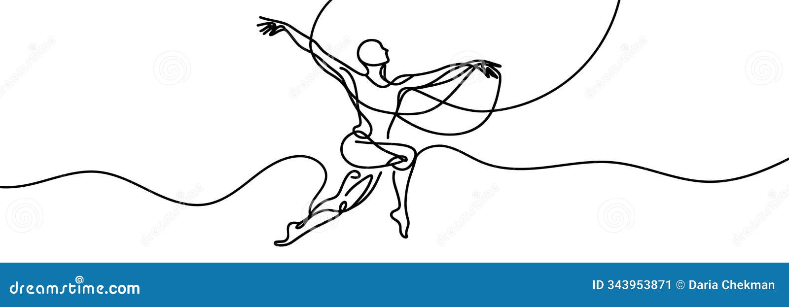 Dynamic Dancing One Continuous Single Line Hand Drawing Line Art. Stock ...