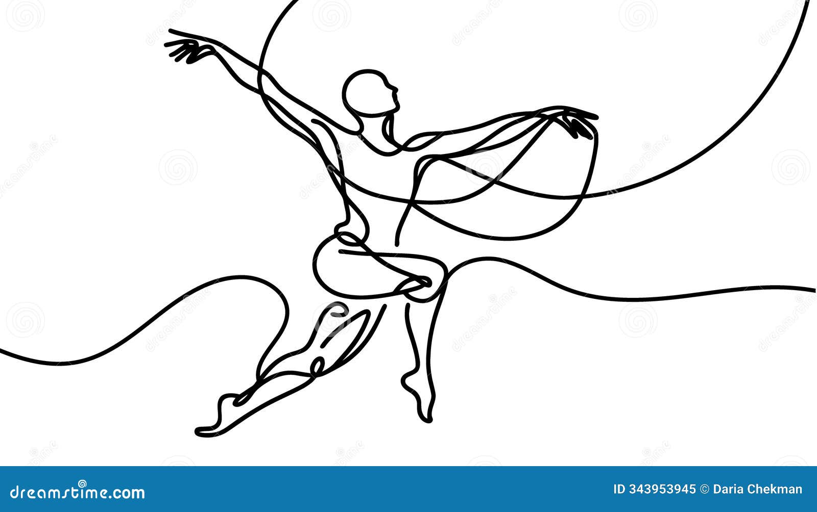 Dynamic Dancing One Continuous Single Line Hand Drawing Line Art. Stock ...