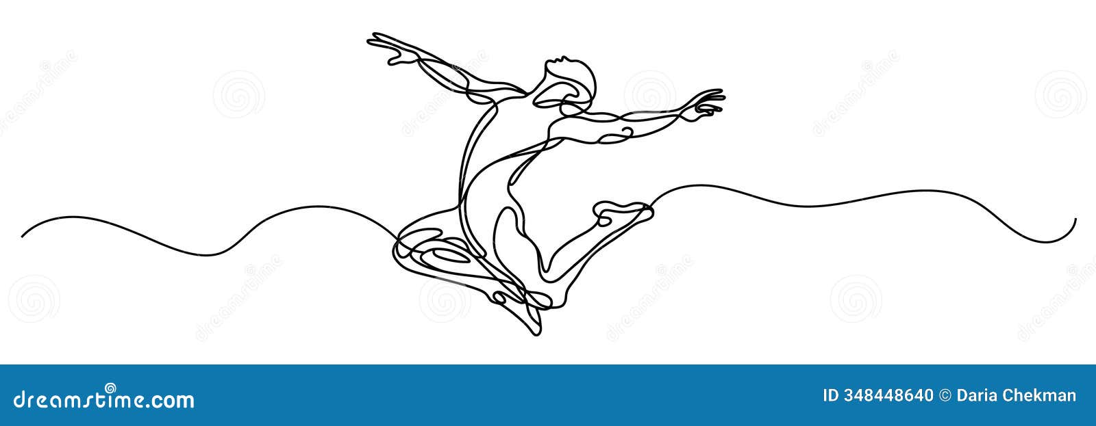 Dynamic Dancing One Continuous Single Line Hand Drawing Line Art. Stock ...