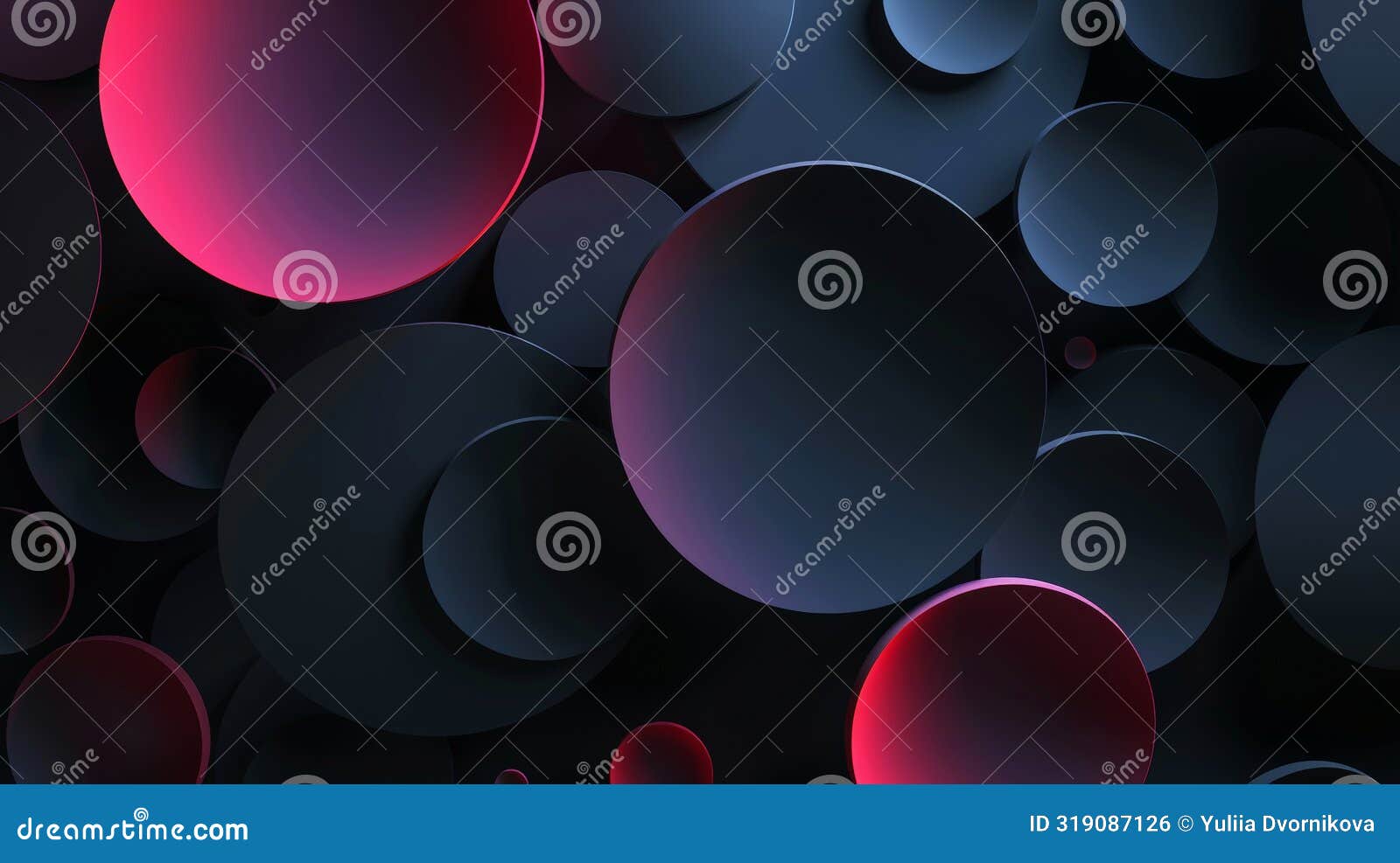 Dynamic Dark Background with 3d Circles and Spheres. Business ...