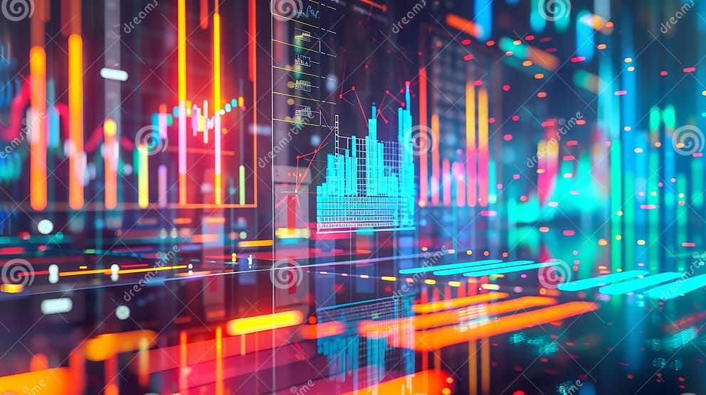 Dynamic Data Analysis Vibrant Charts and Graphs Illustrating Complexity ...