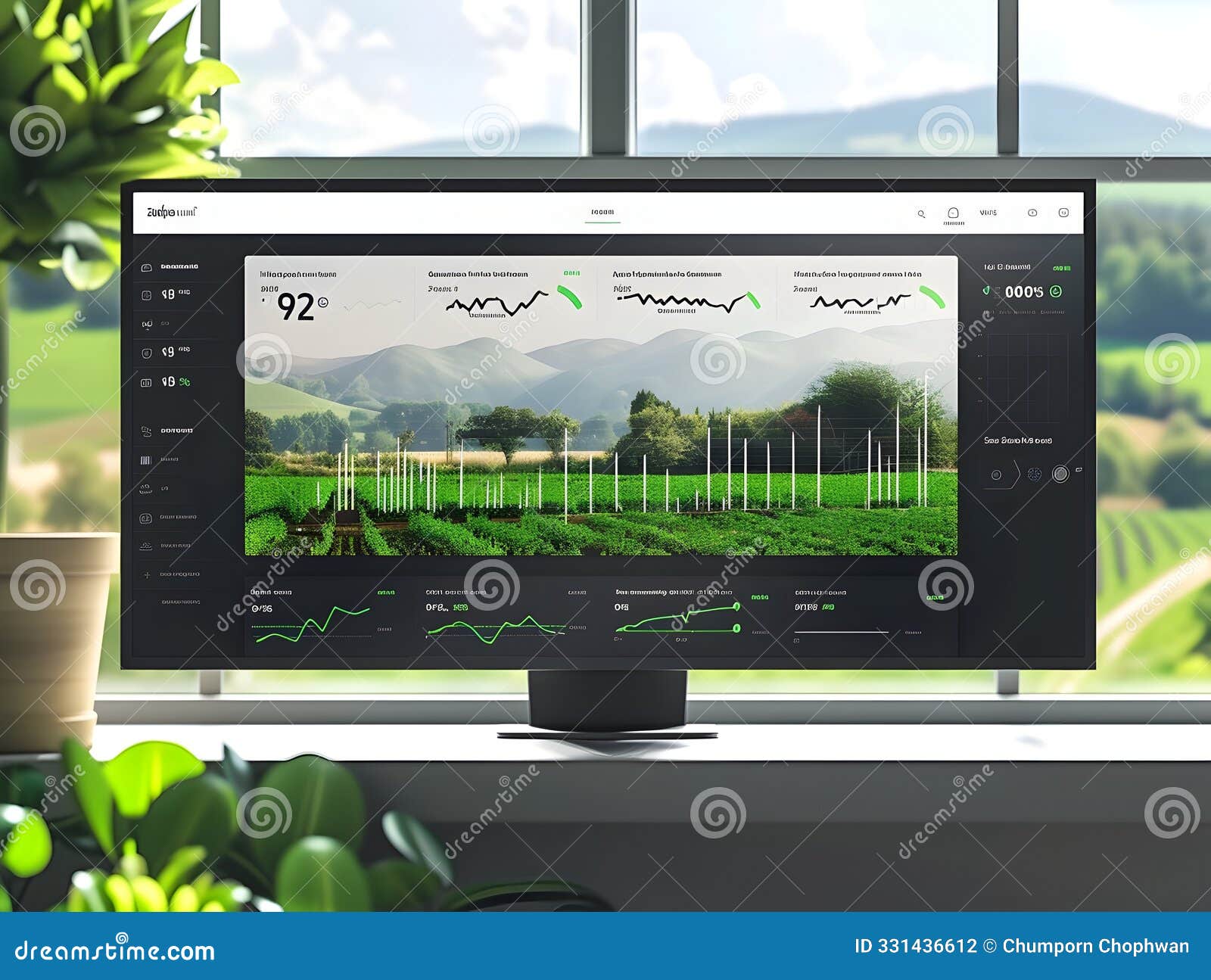 Dynamic Data Driven Farm Management Dashboard with Pastoral Landscape ...