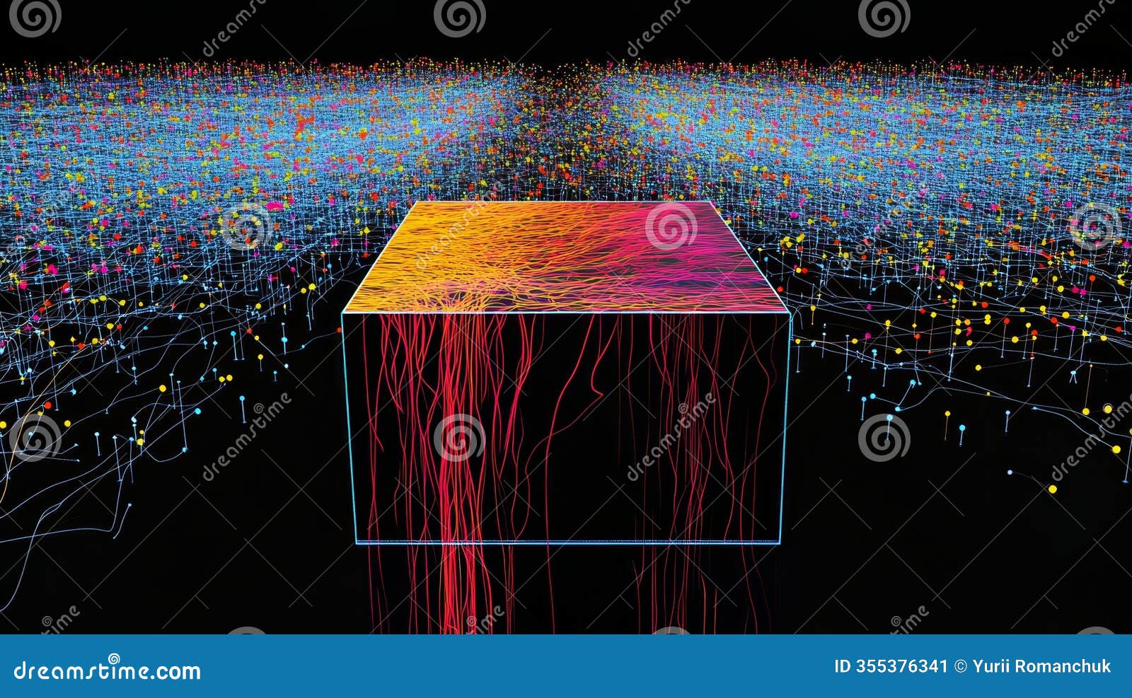 Flowing Streams Of AI Data Visualized In Colorful Charts Stock ...