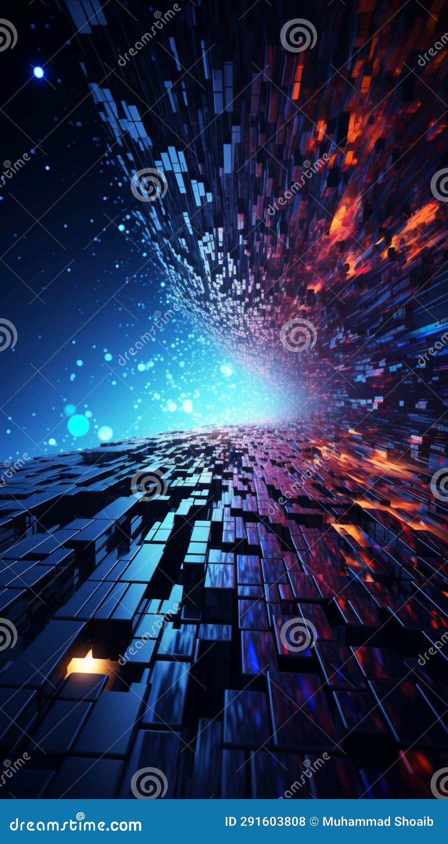 Dynamic Data Flow 3D Stream Art Merges Cyberpunk, Blockchain ... Dynamic Data Flow 3D Stream Art Merges Cyberpunk, Blockchain ...