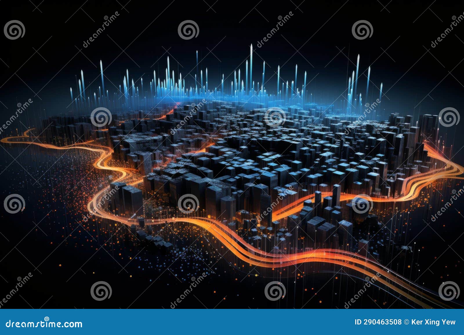 Dynamic Data Flow in a Digital World Stock Illustration - Illustration ... Dynamic Data Flow in a Digital World Stock Illustration - Illustration ...