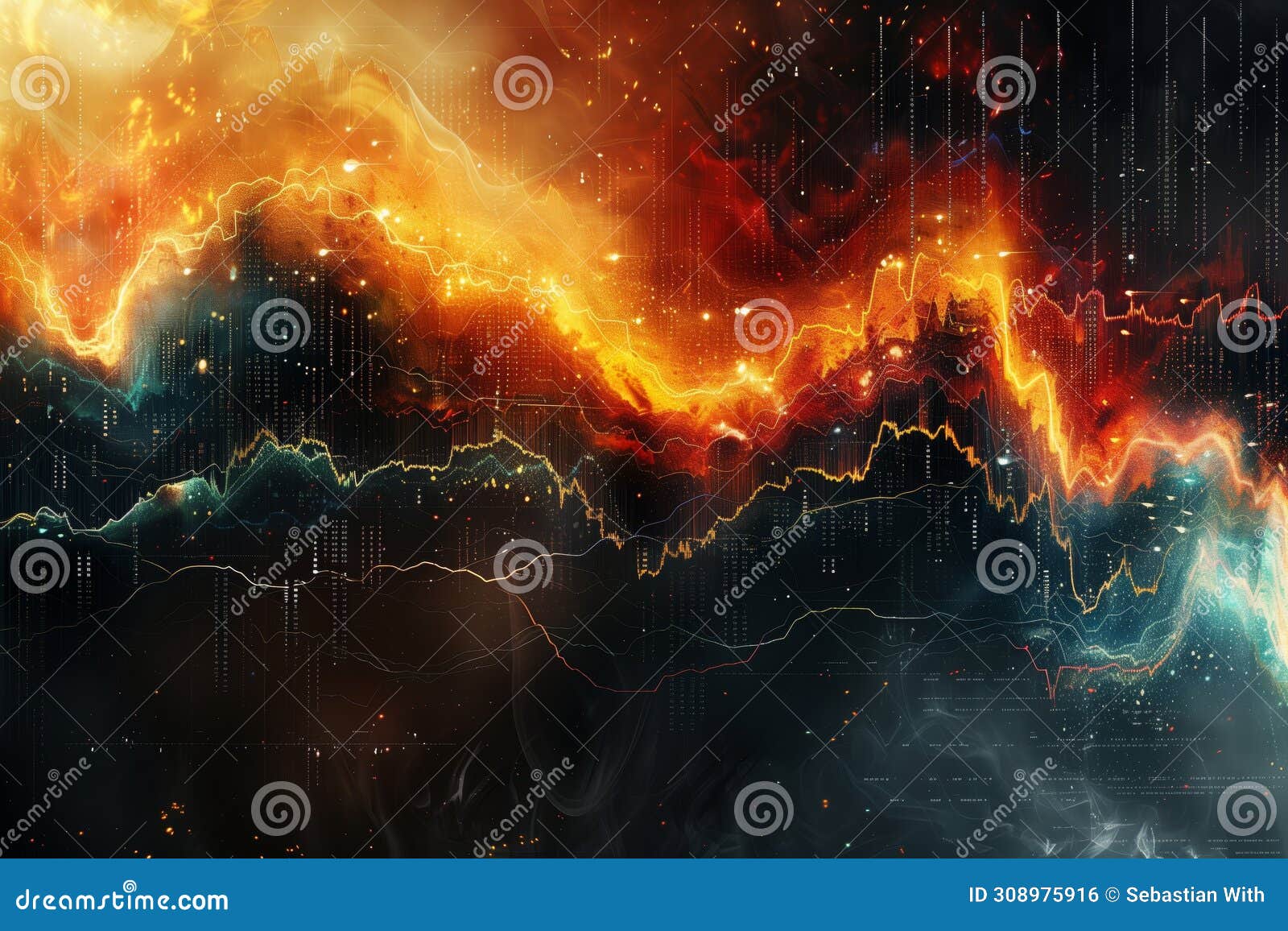 Dynamic Data: Intense Visual Representation of Fluctuating Graphs Stock ...