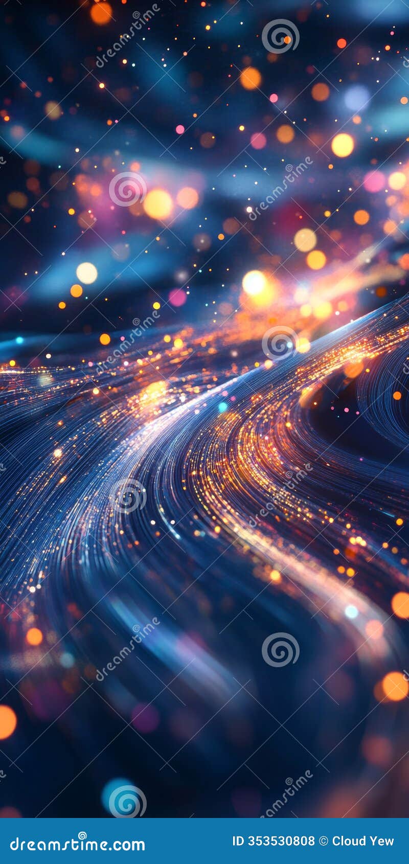 Dynamic Data Stream Visualization in Vibrant Colors with a Realistic ...