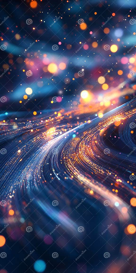 Dynamic Data Stream Visualization in Vibrant Colors with a Realistic ...