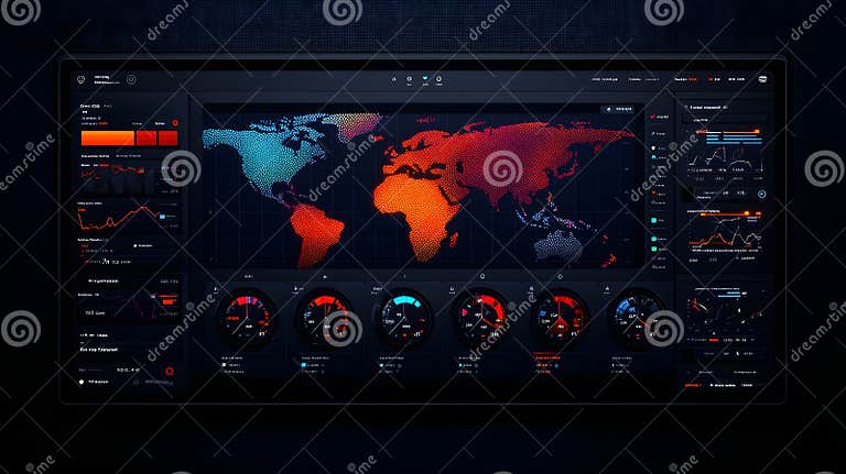 Dynamic Data Visualization Dashboard Showcasing Global Metrics, Graphs, and Performance ...