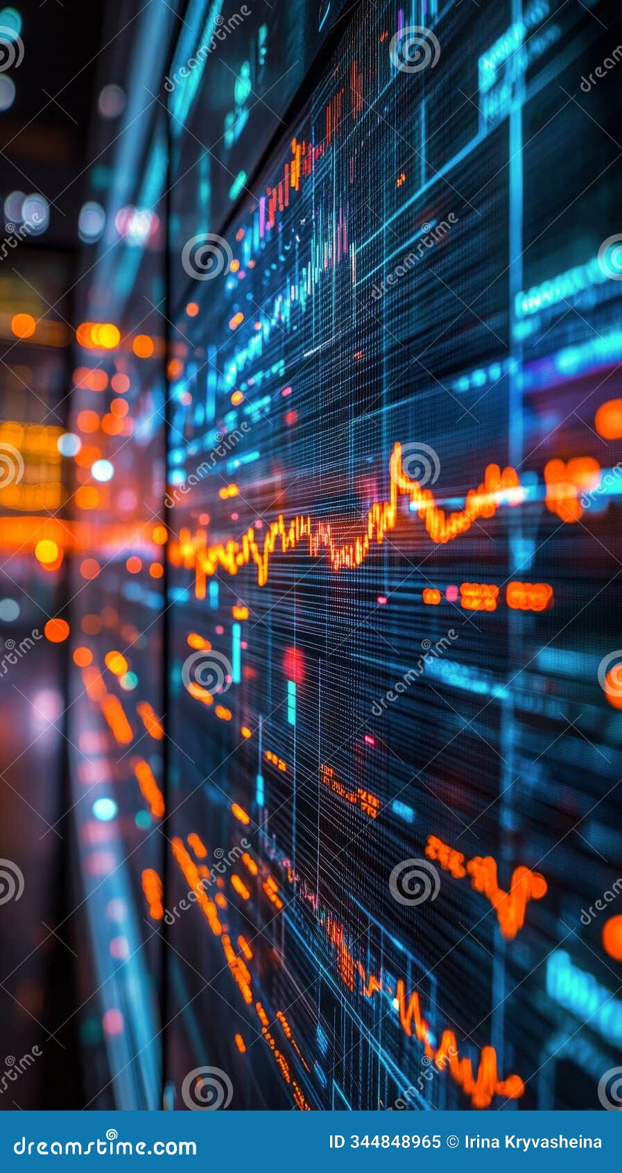 Dynamic Data Visualization Displaying Analytics Trends in a Modern Technology Environment Stock ...