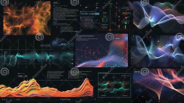 Dynamic Data Visualizations with Abstract Waveforms Stock Image - Image ...