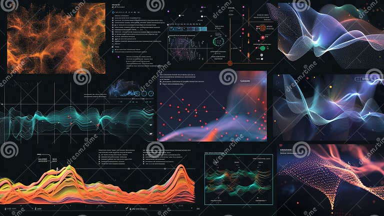 Dynamic Data Visualizations with Abstract Waveforms Stock Image - Image of technology, generated ...