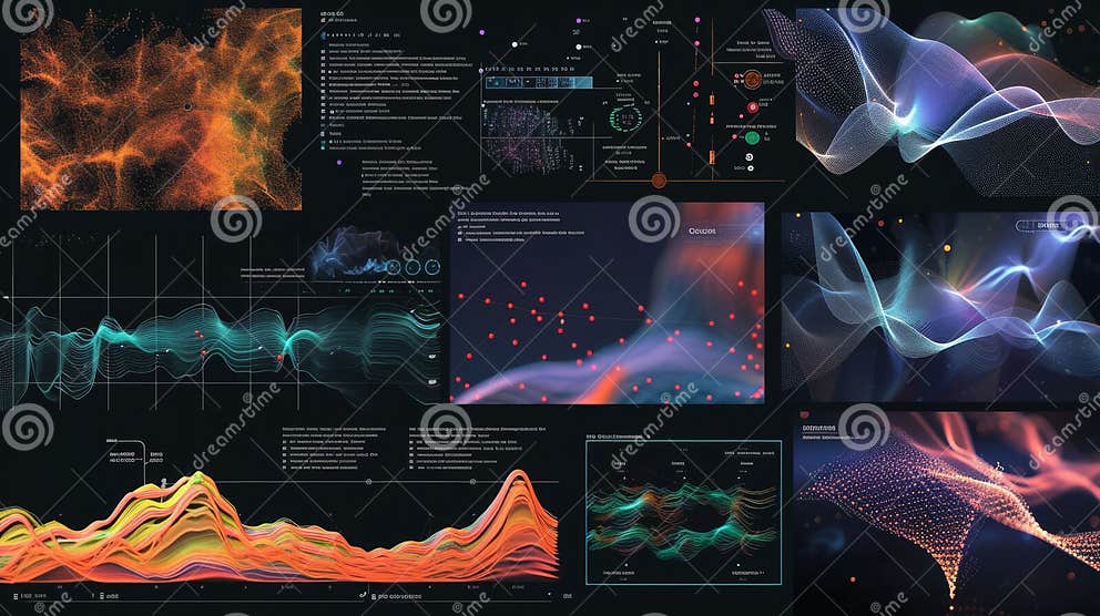 Dynamic Data Visualizations with Abstract Waveforms Stock Image - Image of technology, generated ...