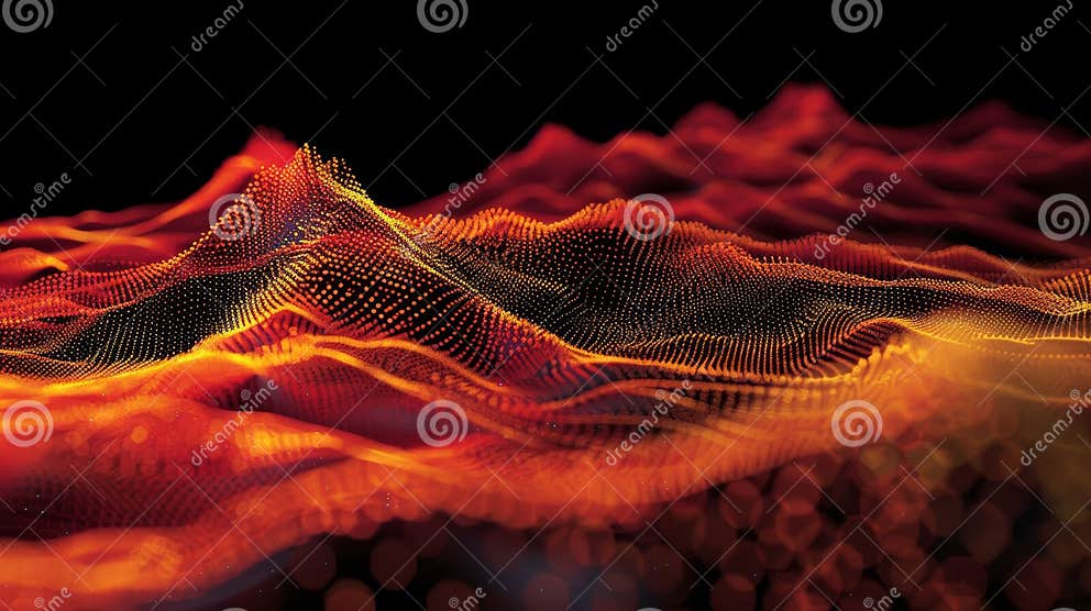 Dynamic Data Wave in Orange and Red Tones, Showing Energy and Speed in ...