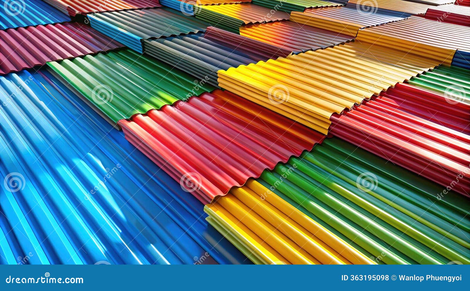 Dynamic Diagonal Corrugated Metal Roofing Display Vibrant Colors and ...