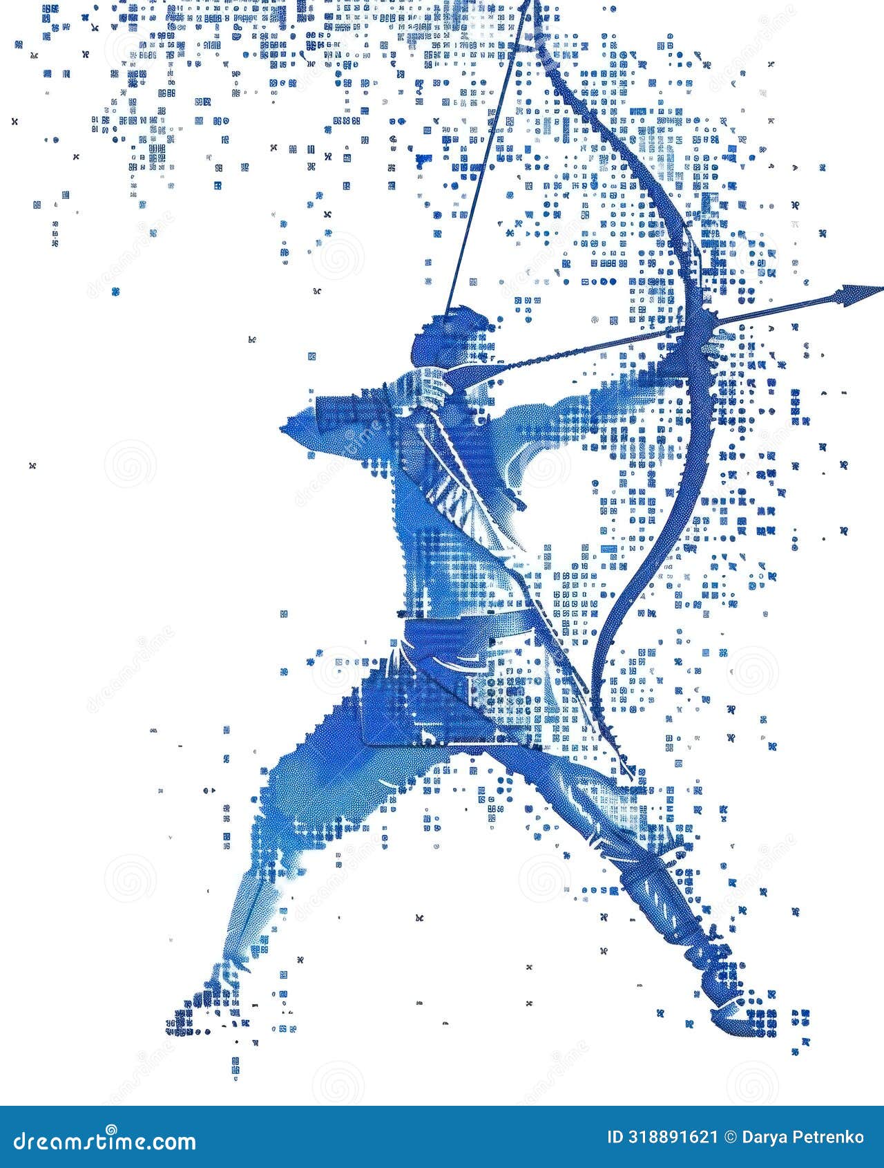 Pixel Art Archer: 3d 8 Bit Cartoon Character With Archery Skills Stock ...