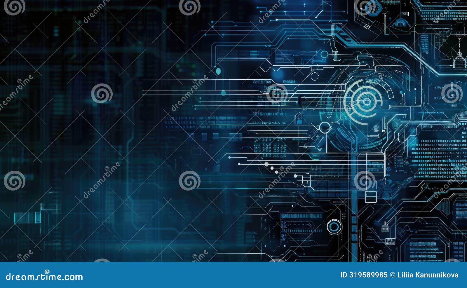 A Dynamic Digital Background Designed for Technological Operations, Featuring Neural Networks ...