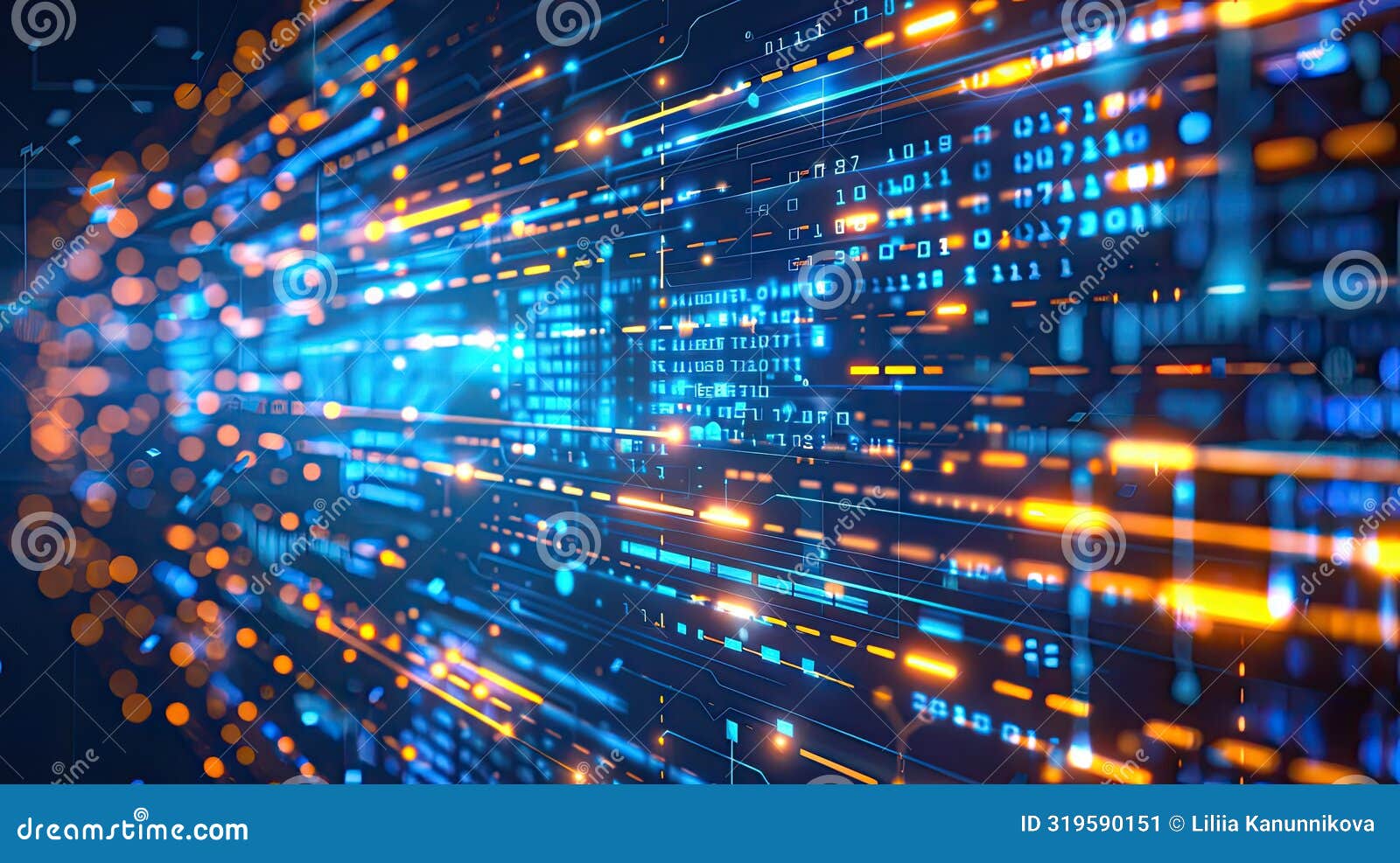 A Dynamic Digital Background Designed for Technological Operations, Featuring Neural Networks ...