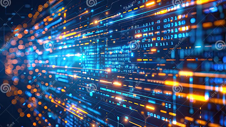 A Dynamic Digital Background Designed for Technological Operations, Featuring Neural Networks ...