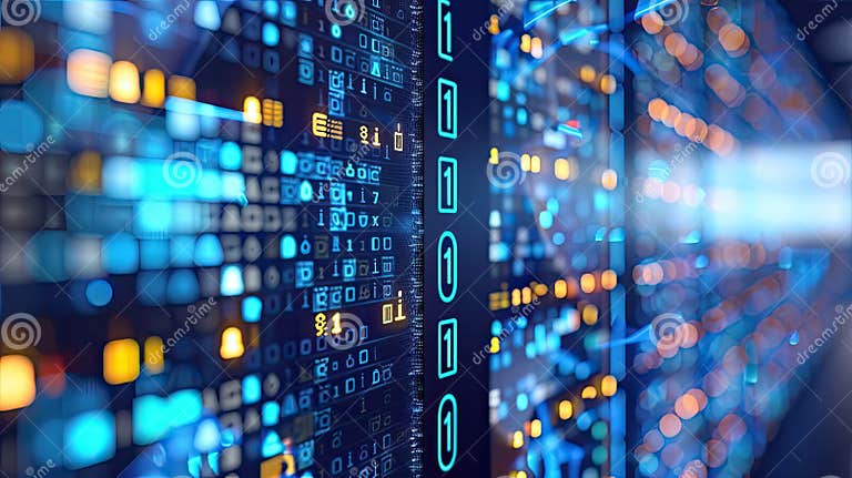 A Dynamic Digital Background Designed for Technological Operations, Featuring Neural Networks ...