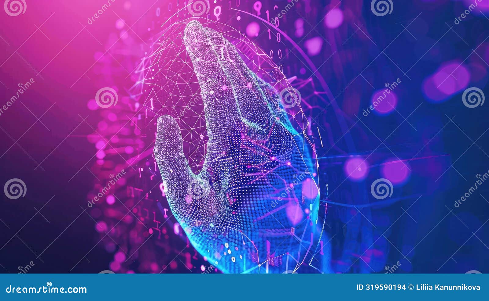 A Dynamic Digital Background Designed for Technological Operations, Featuring Neural Networks ...