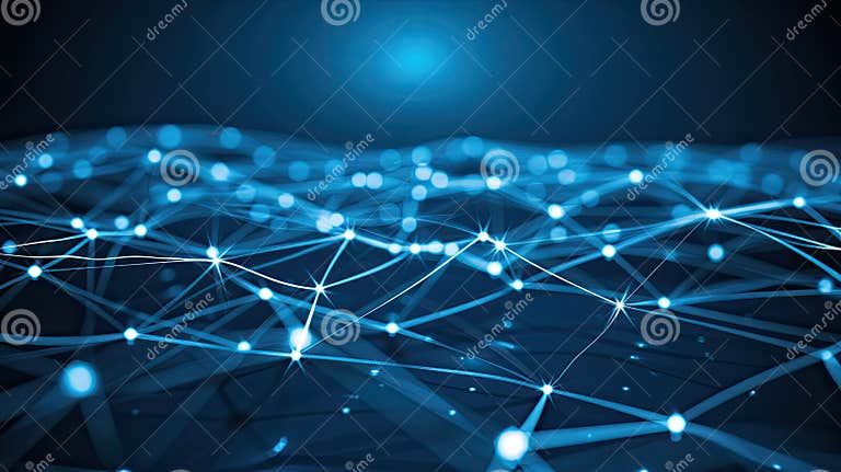 A Dynamic Digital Background Designed for Technological Operations, Featuring Neural Networks ...