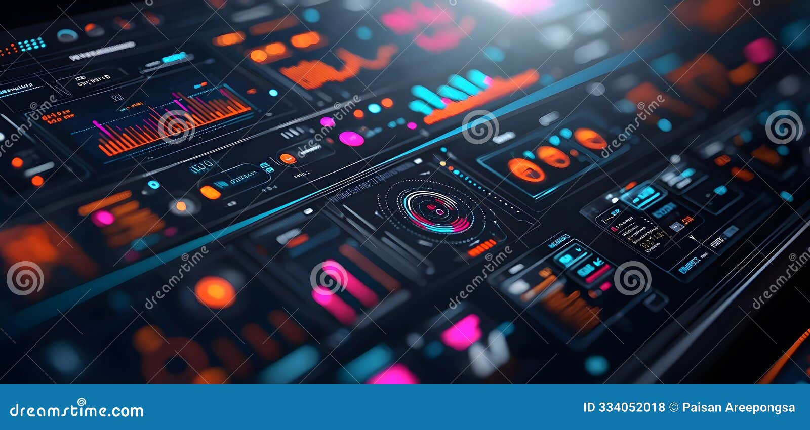 Dynamic Digital Dashboard Displaying Real-Time Data With Colorful Graphs And Intuitive Controls ...