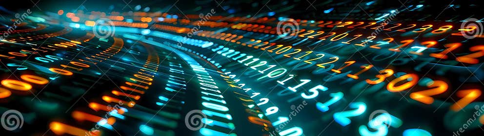 A Digital Data Speedway Filled with Numbers Represents the Rapid Pace ...