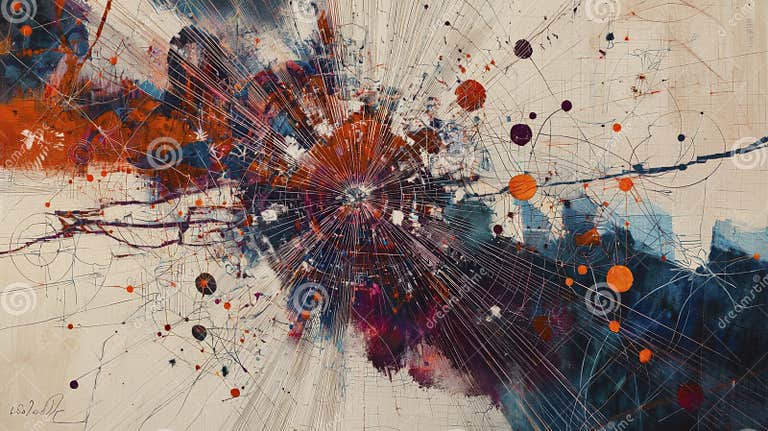 Dynamic Digital Grid Disruption Abstract Art Visual Explosion Creative ...