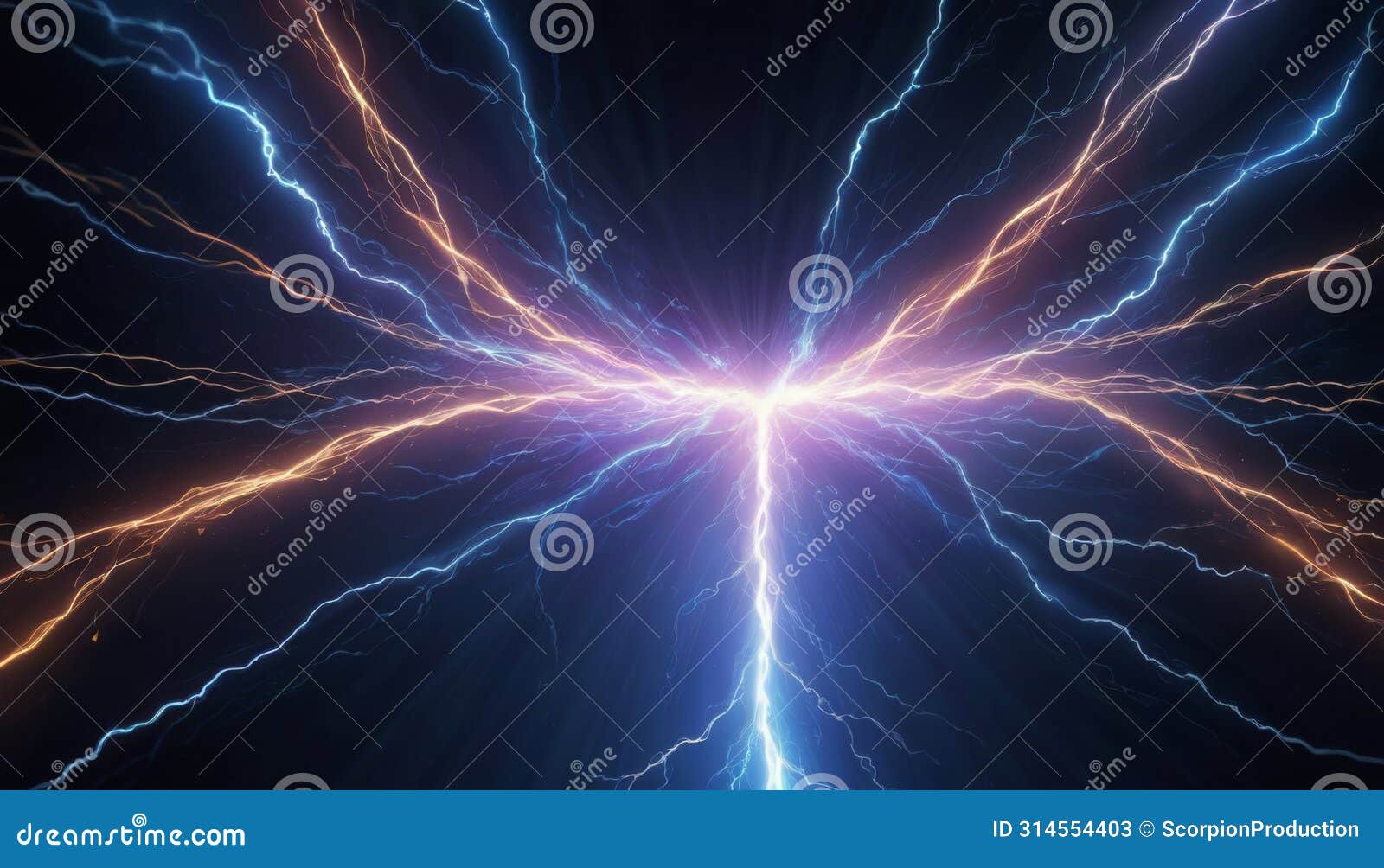 Electric Blue Energy Burst stock illustration. Illustration of ...