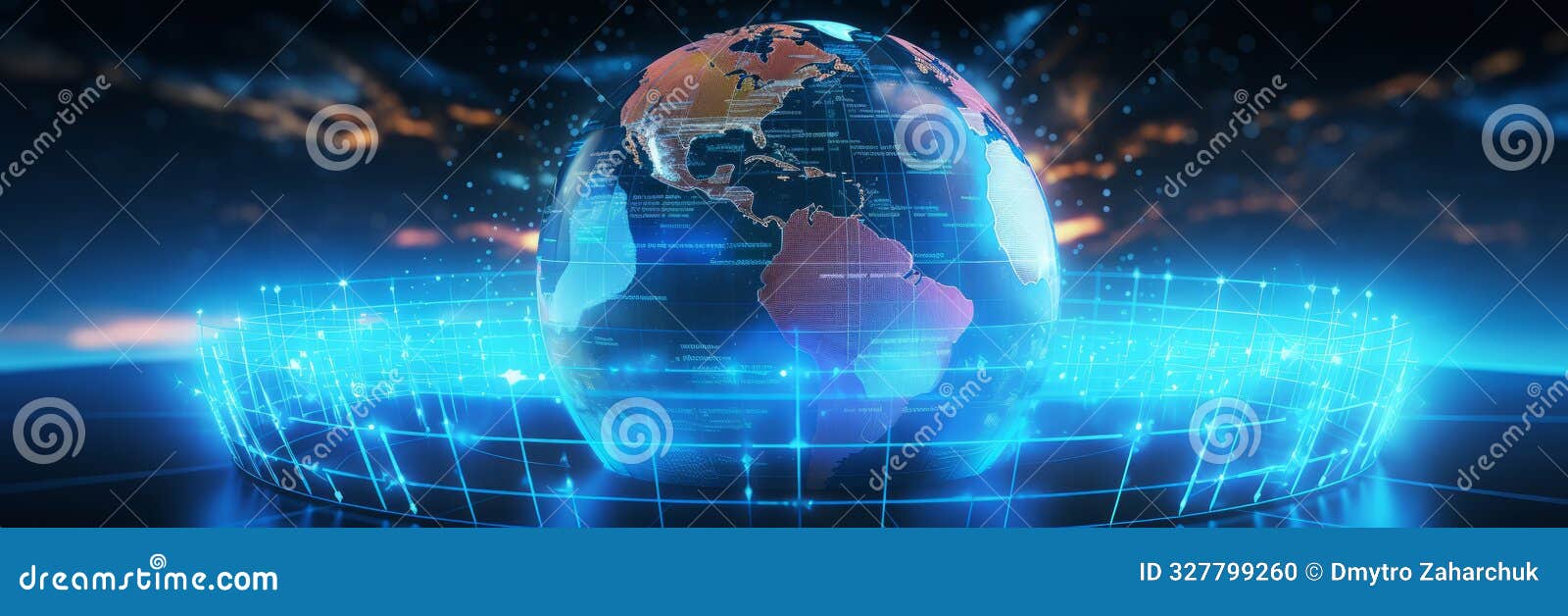 Dynamic Digital Infographic, Rotating Globe Graphs and Statistics, Real ...