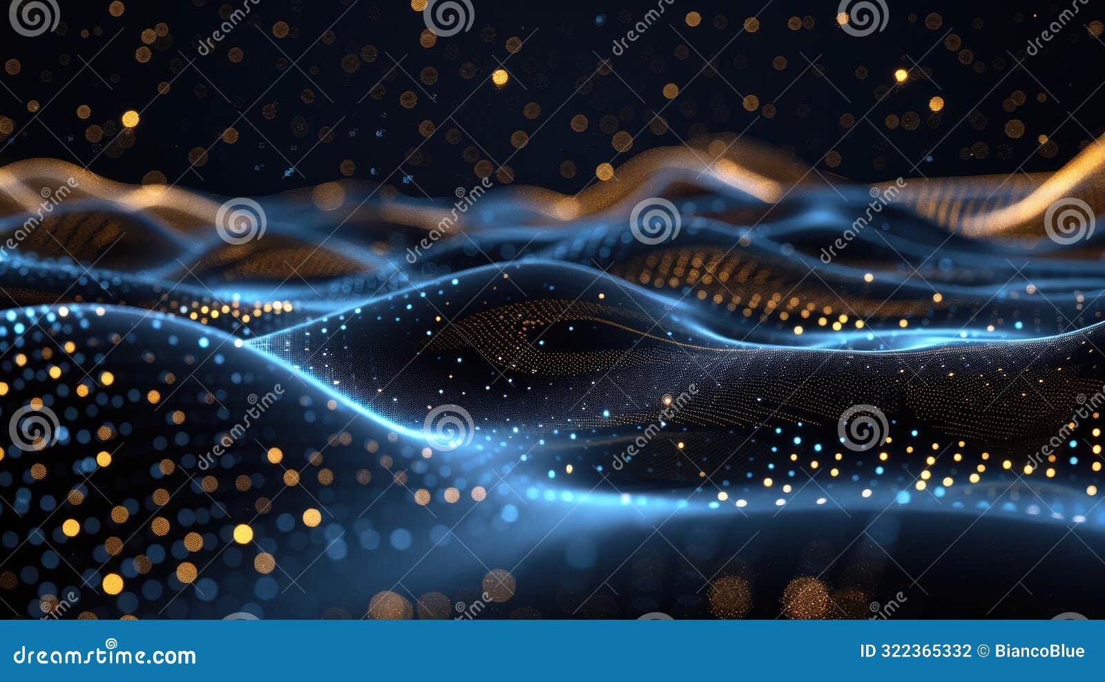 Futuristic Digital Waveform Background with Glowing Particles for a ...