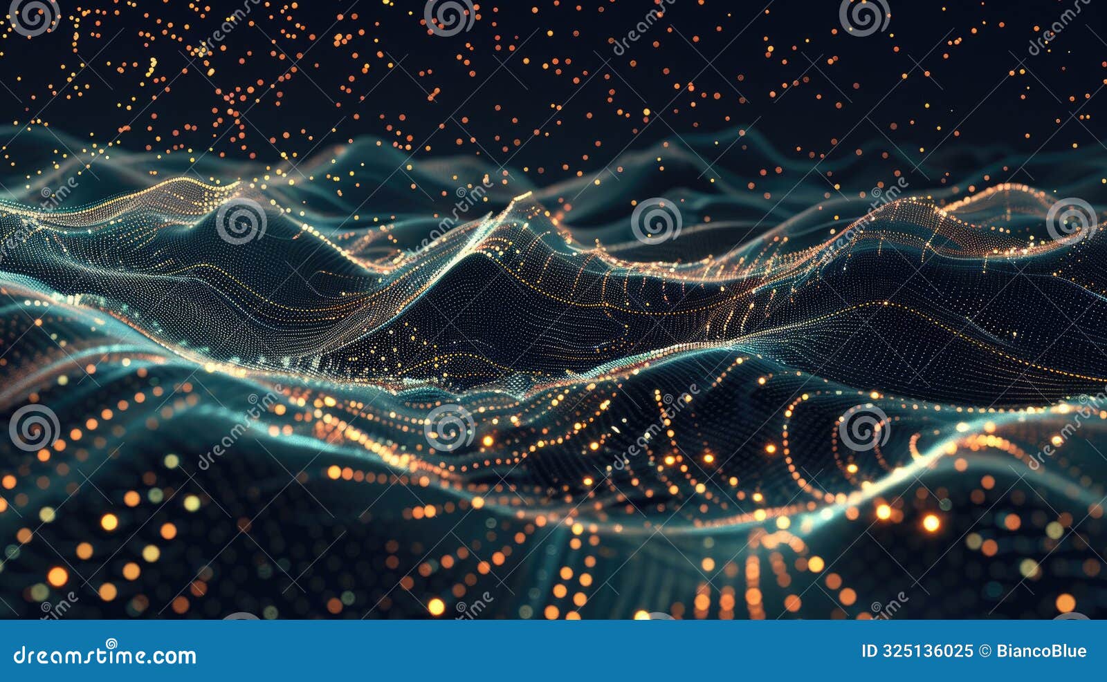 Futuristic Digital Waveform Background with Glowing Particles for a ...