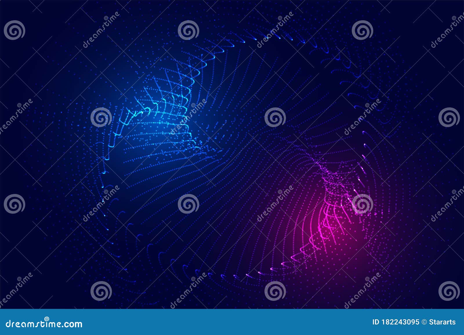 Dynamic Digital Particles Background with Glowing Lights Stock Vector ...
