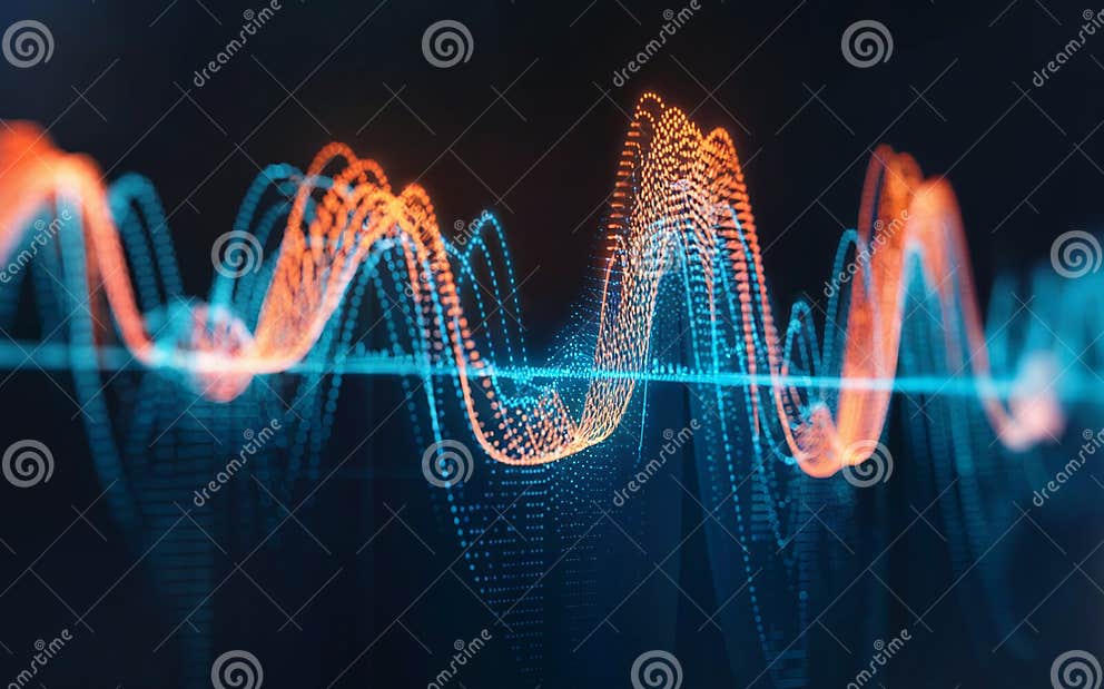 A Dynamic Digital Representation of Sound Waves or a Frequency Spectrum ...