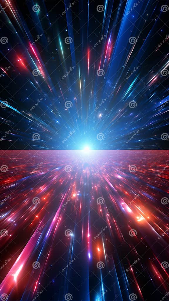 Dynamic Disco Background Featuring Shimmering Blue and Red Rays Stock ...