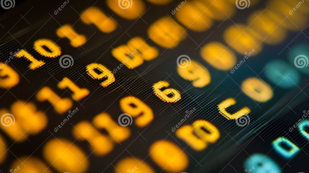 Dynamic Display of Coding Color Numbers Showcasing Chaotic Patterns in a Technological ...