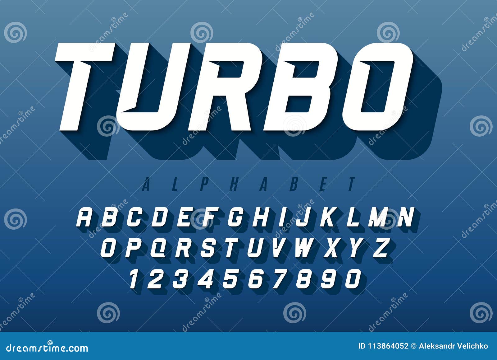 Dynamic Display Font Design, Alphabet, Letters and Numbers Stock Vector ...