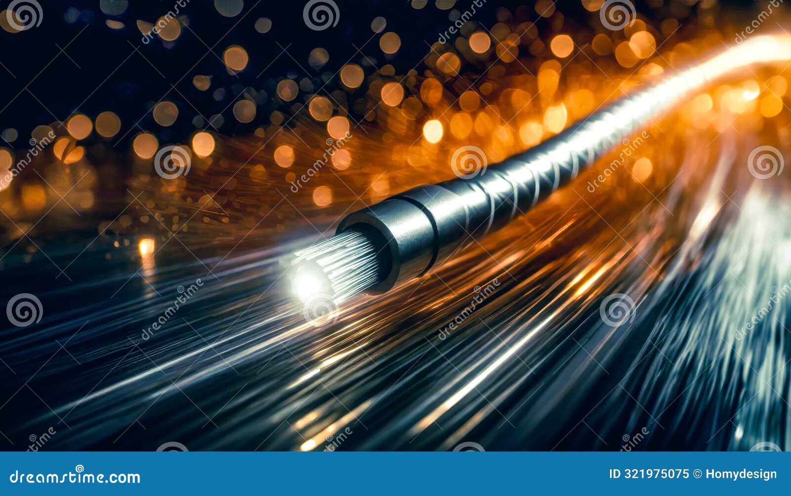 A Dynamic Display of Light from a Fiber Optic Cable with a Tech ...