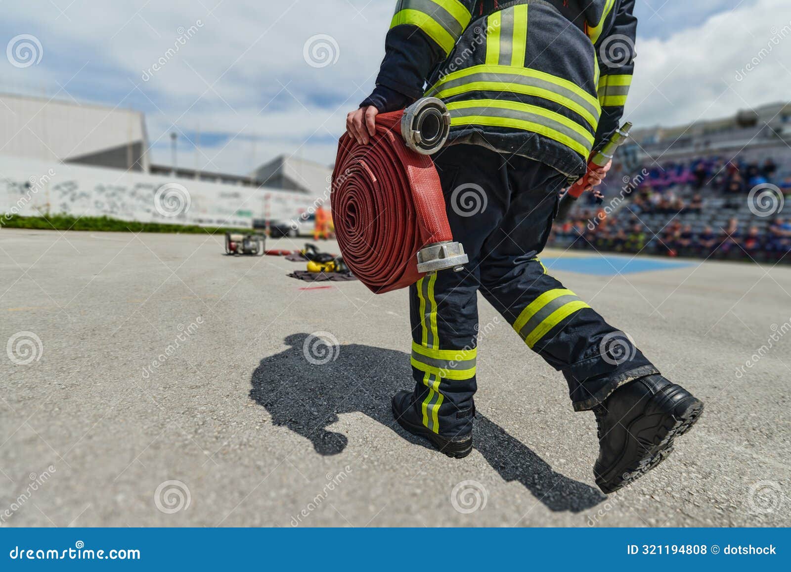 Teamwork Of Firefighters Training Royalty-Free Stock Image ...