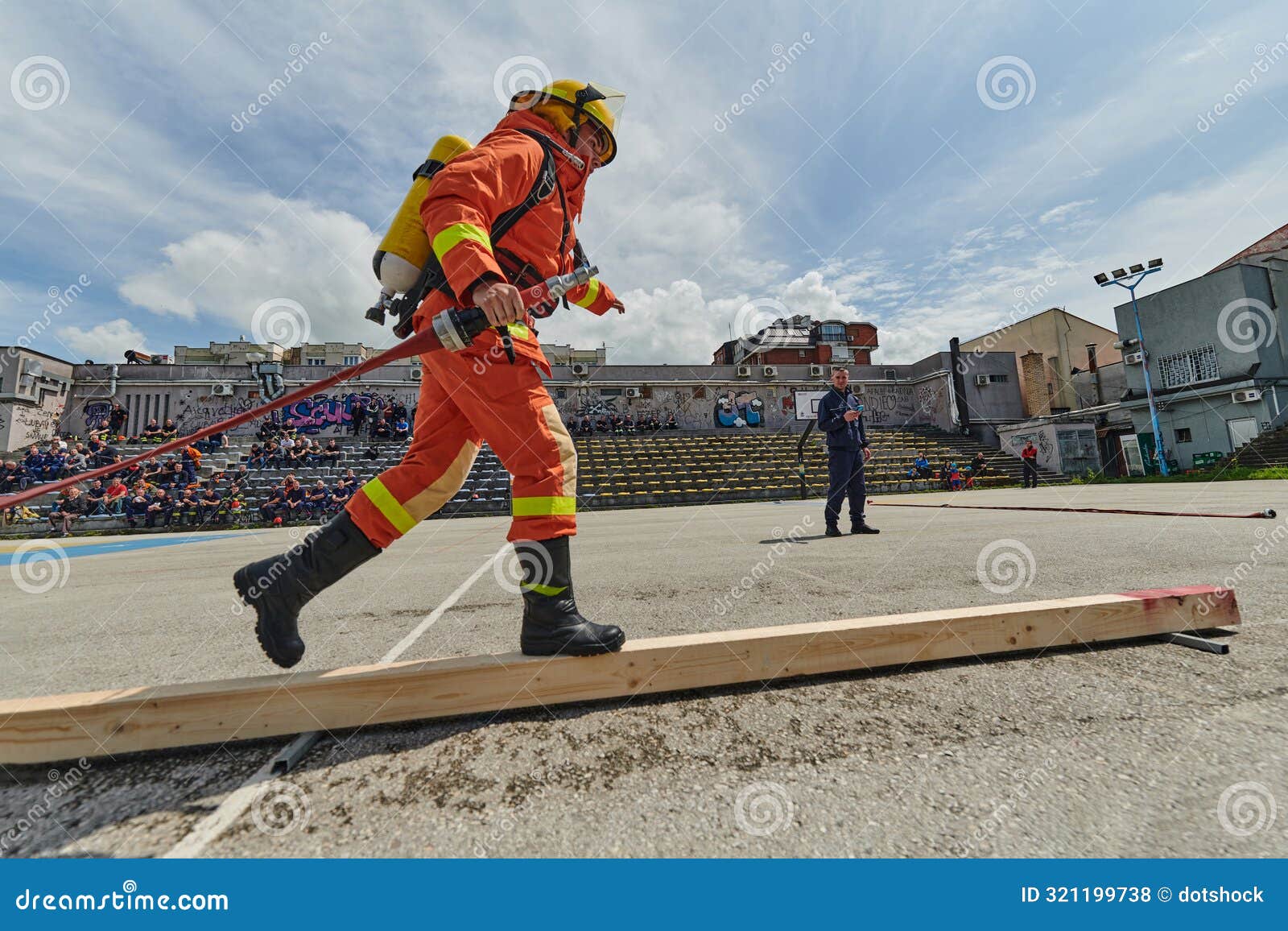 Teamwork Of Firefighters Training Royalty-Free Stock Image ...