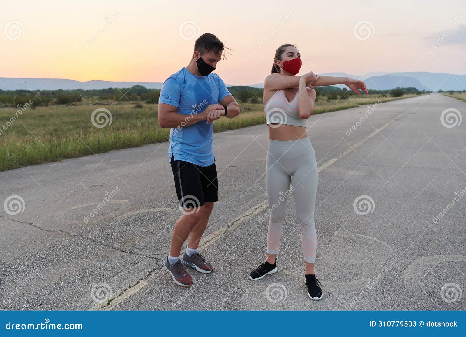 Diverse Athletic Warm-Up: Group Prepares for Intense Running Challenge ...