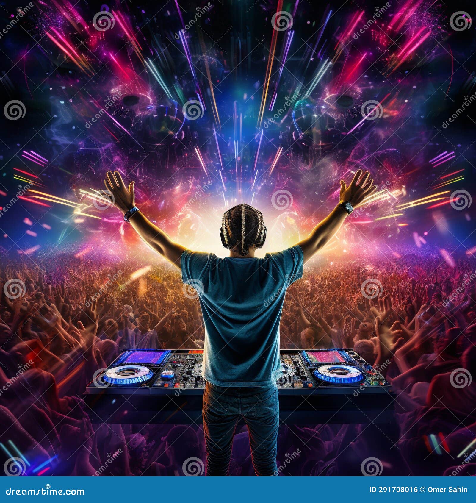 Dynamic DJ Performance on a Majestic Stage Stock Photo - Image of stage ...