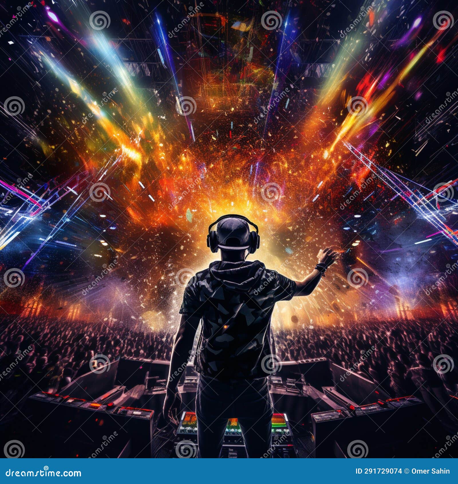 Dynamic DJ Performance on a Majestic Stage Stock Photo - Image of midst ...