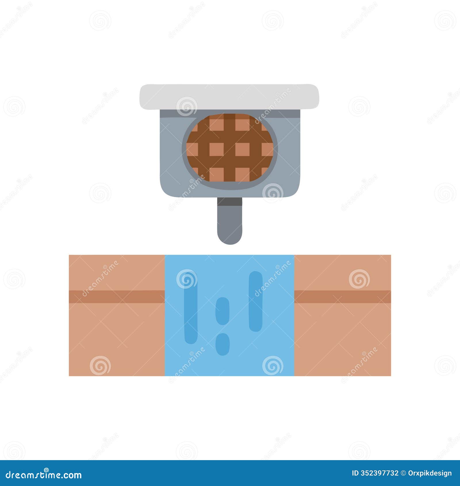 Dynamic Drain Trap Icon for Flow Control Stock Vector - Illustration of ...