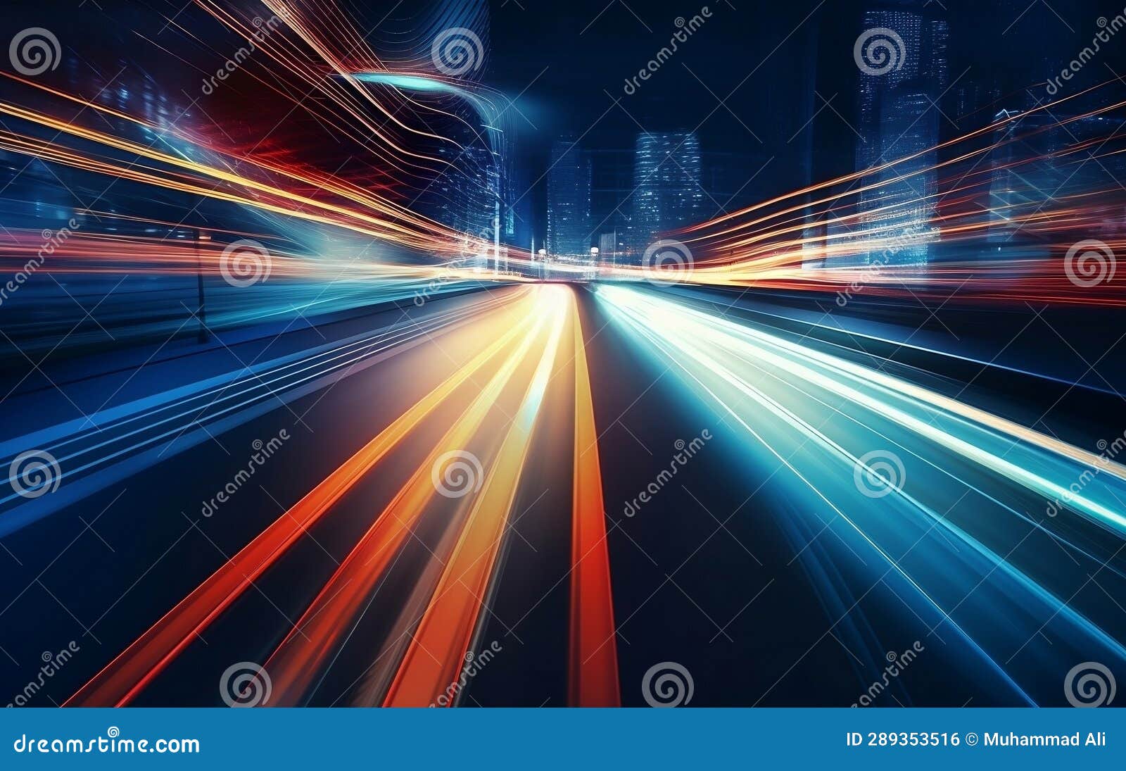 Dynamic Drive Car Motion Artistry with Light Streaks. Generative AI ...