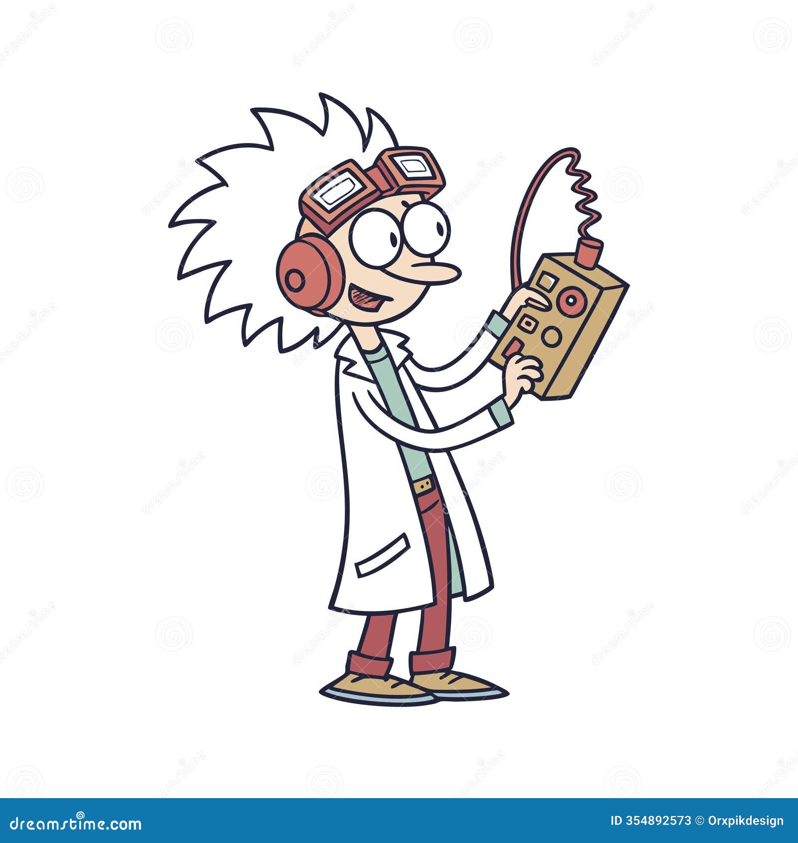 Dynamic Eccentric Inventor Character Design Cartoon Vector ...