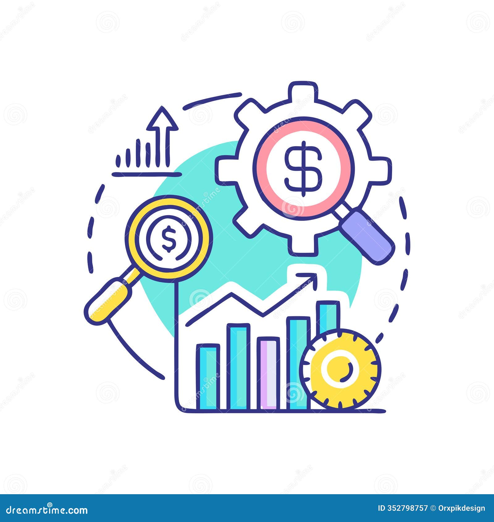 Dynamic Economic Performance Analysis Icon Stock Vector - Illustration ...